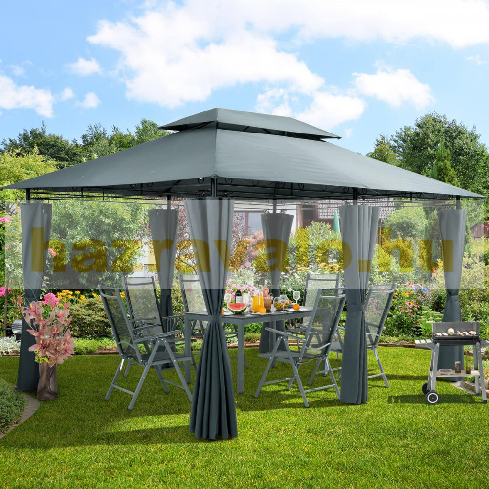 Luxus pavilon kerti sátor 300x400 cm antracit rendezvénysáto